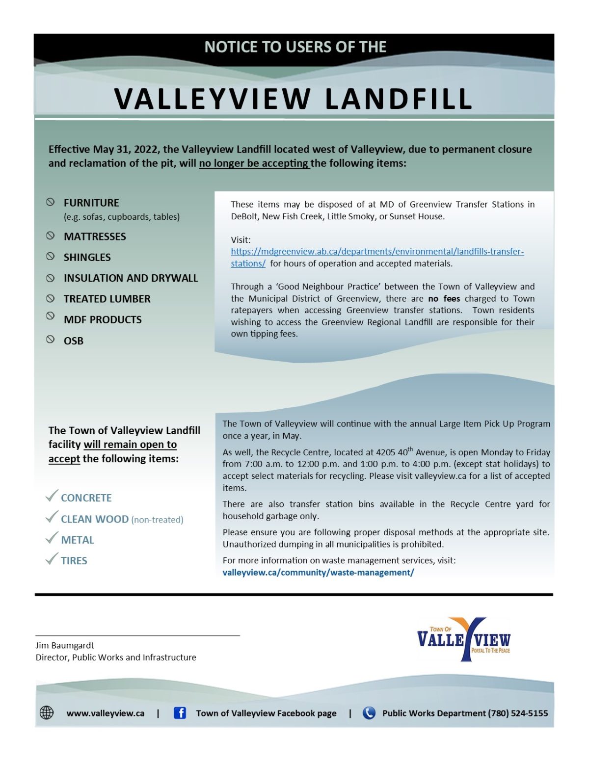 Waste Management – Town of Valleyview