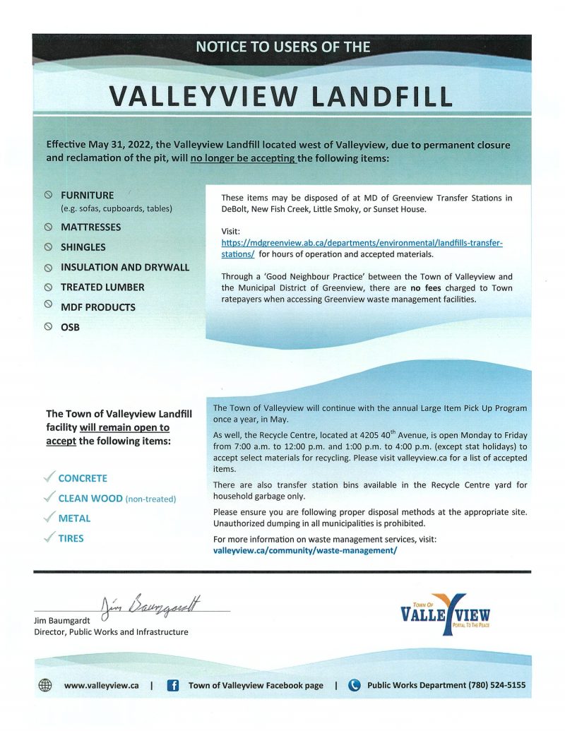 Waste Management – Town of Valleyview